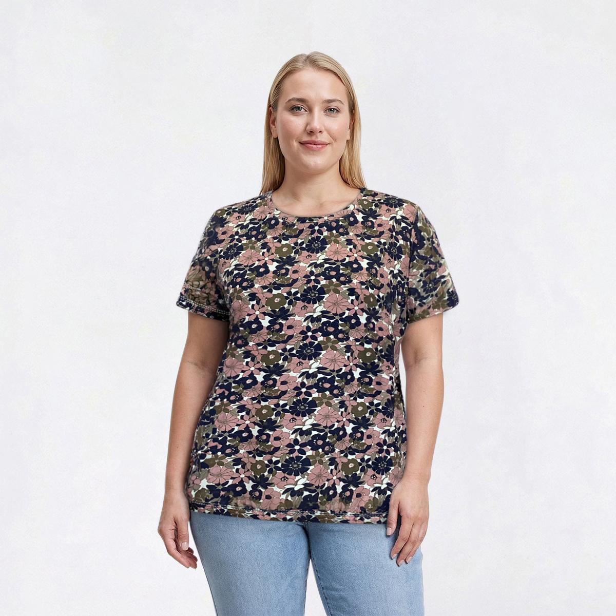Click here for Plus Size Hasting & Smith Short Sleeve Floral Crew... prices
